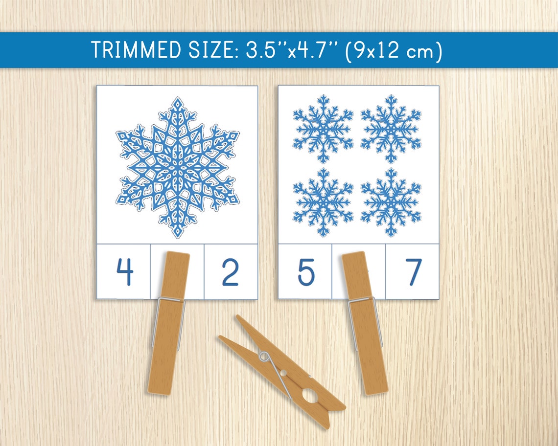 Snowflake Count & Clip Cards - Numbers 1-10 - Toddler - Preschool ...