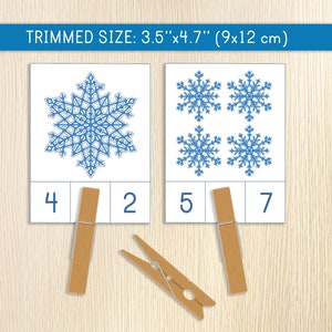 Snowflake Count & Clip Cards - Numbers 1-10 - Toddler - Preschool ...