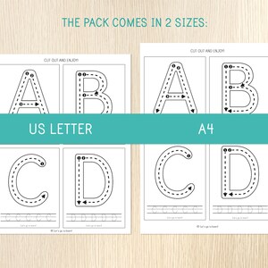 Letters Formation Flashcards, Alphabet Tracing Practice, Preschool ...