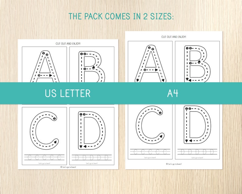 Letters Formation Flashcards Alphabet Tracing Practice - Etsy