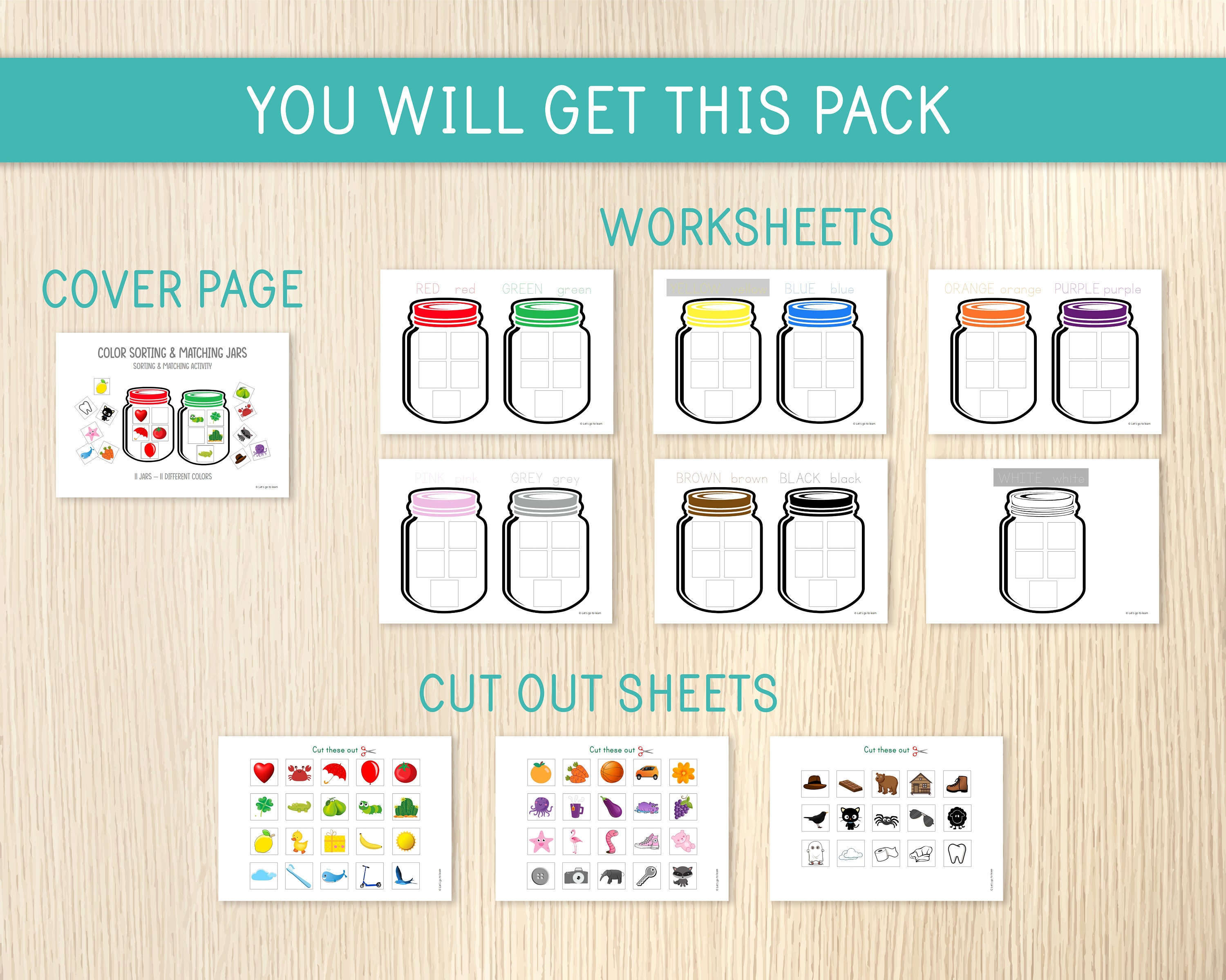 Color Sorting & Matching Jars 11 Different Colors Matching | Etsy