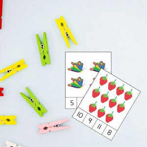 Hungry Caterpillar Count and Clip Cards, Numbers 1 to 20, Counting ...