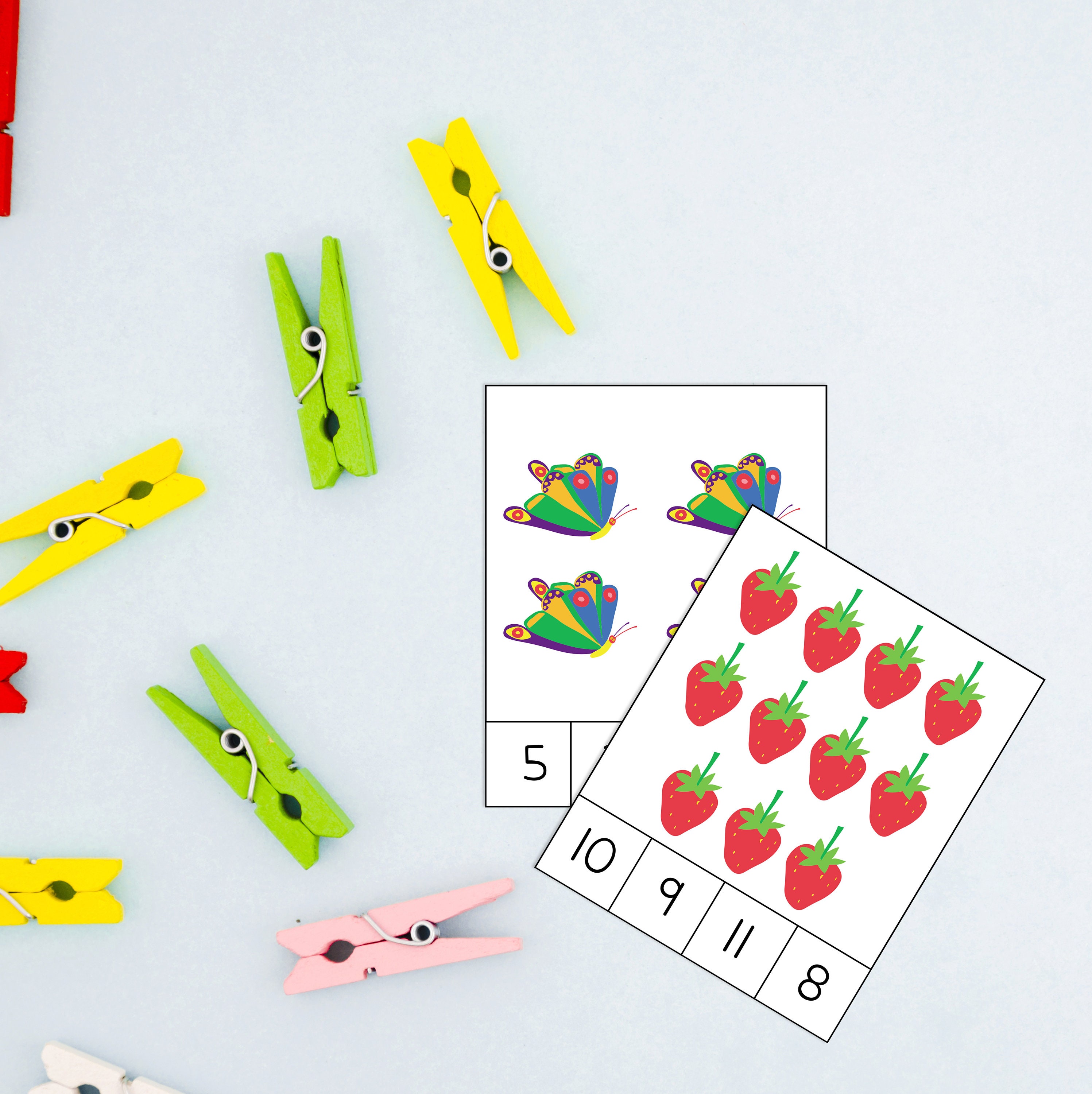 Hungry Caterpillar Count and Clip Cards, Numbers 1 to 20, Counting ...