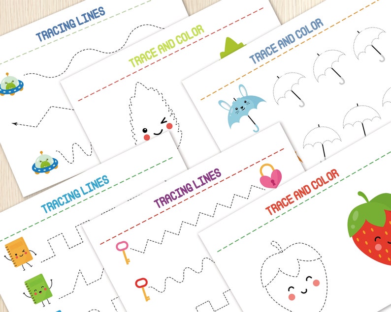 Tracing Practice Worksheets - Pre-writing Activities - Line Tracing ...