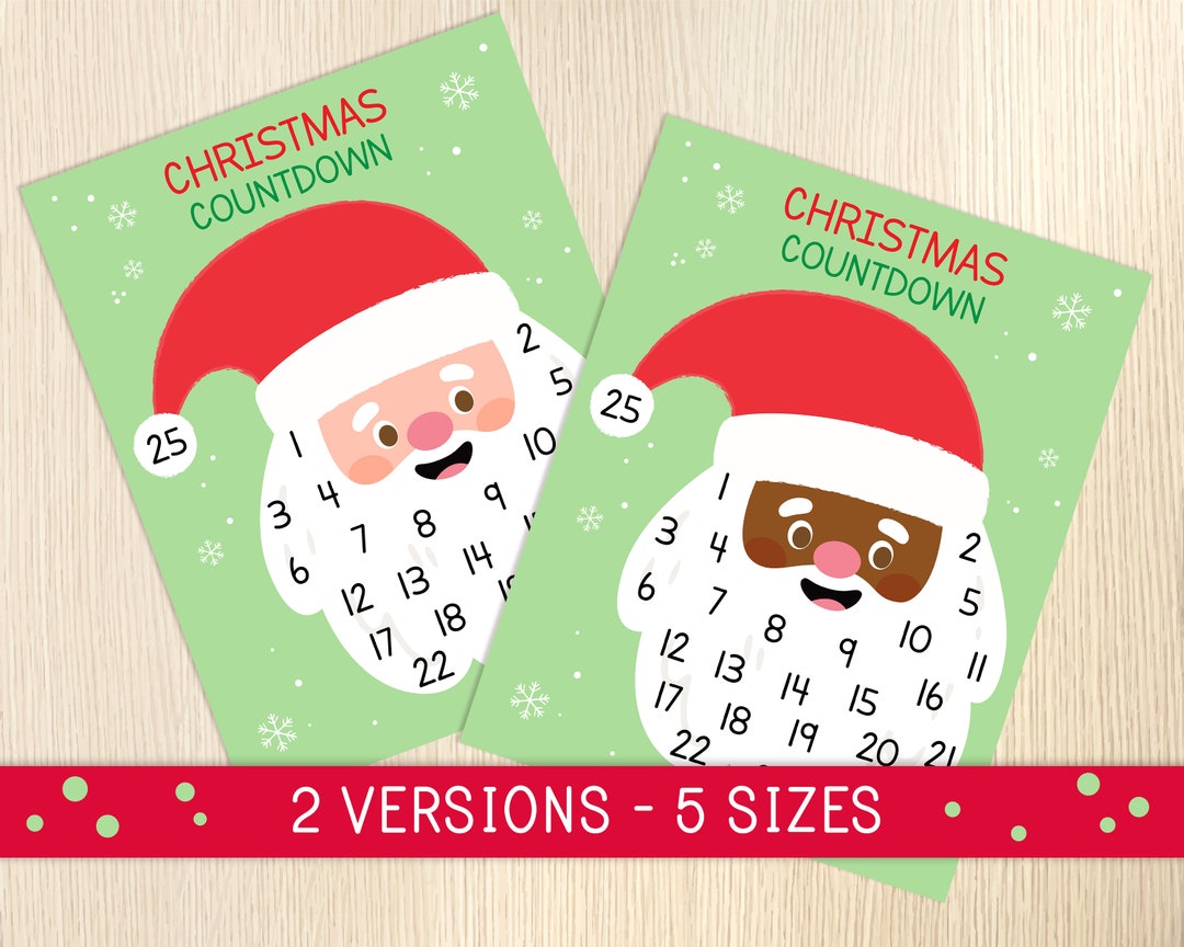 Cuenta regresiva de Navidad, Calendario de Adviento, Barba de bola de ...