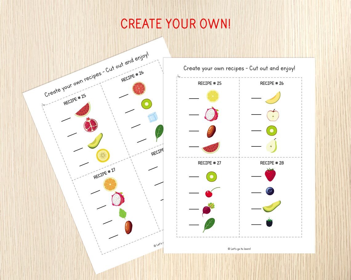 Make a Smoothie Game, Pretend Play, Dramatic Play for Kids, Cutting and ...