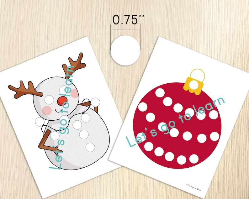 Christmas Do-a-dot Paintings, Toddler, Preschool Activity, Kindergarten ...