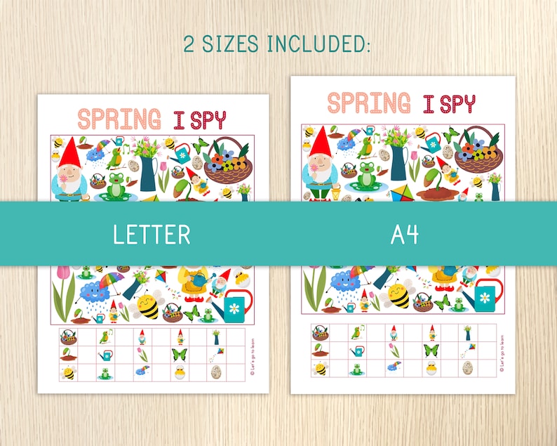 Spring I Spy 2 Printable Games Look and Find Counting Game - Etsy