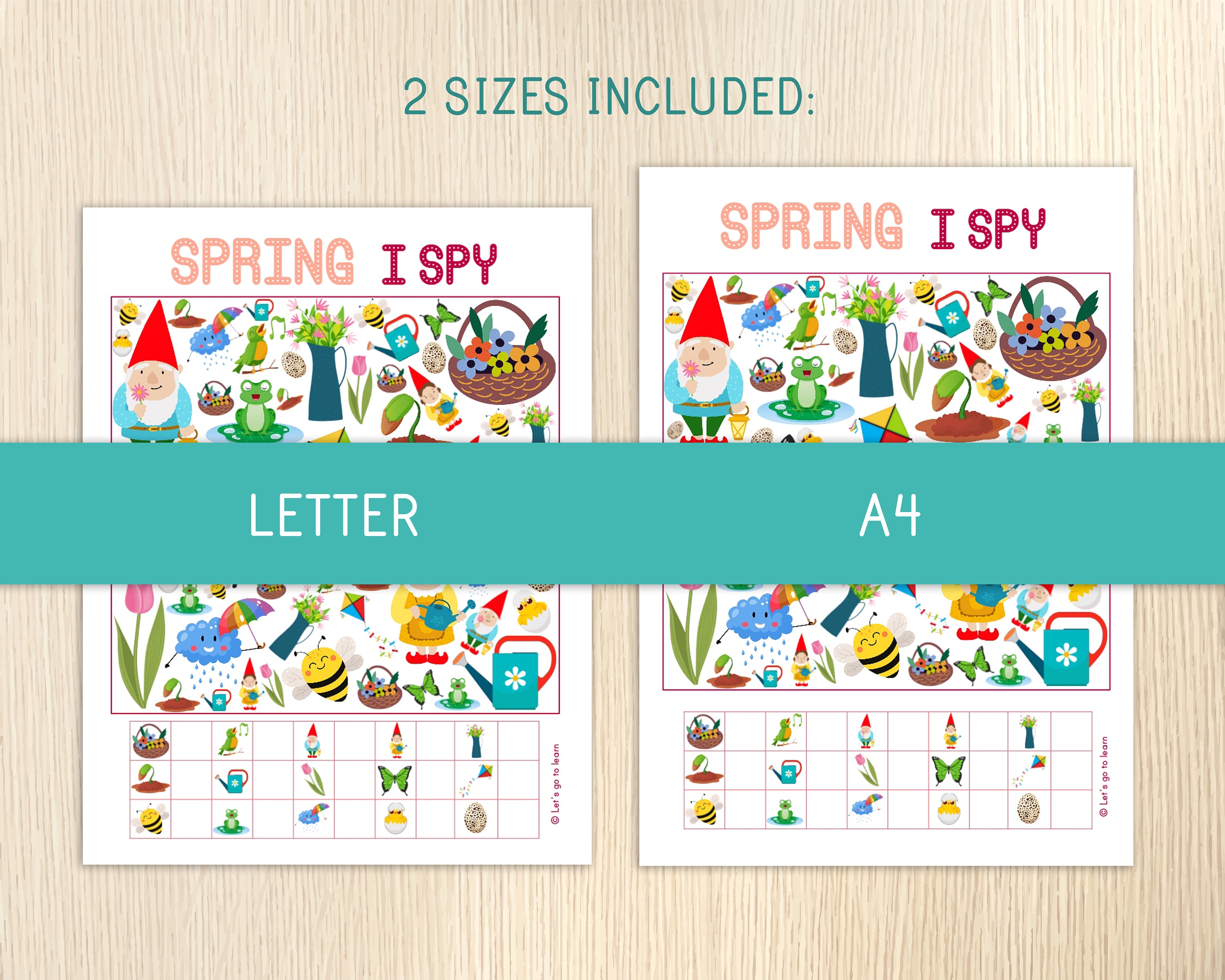 Spring I Spy, 2 Printable Games, Look and Find, Counting Game, Spring ...