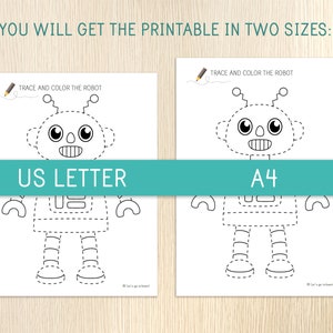 Robots, Trace and Color Worksheets, Coloring Pages, Tracing Practice ...