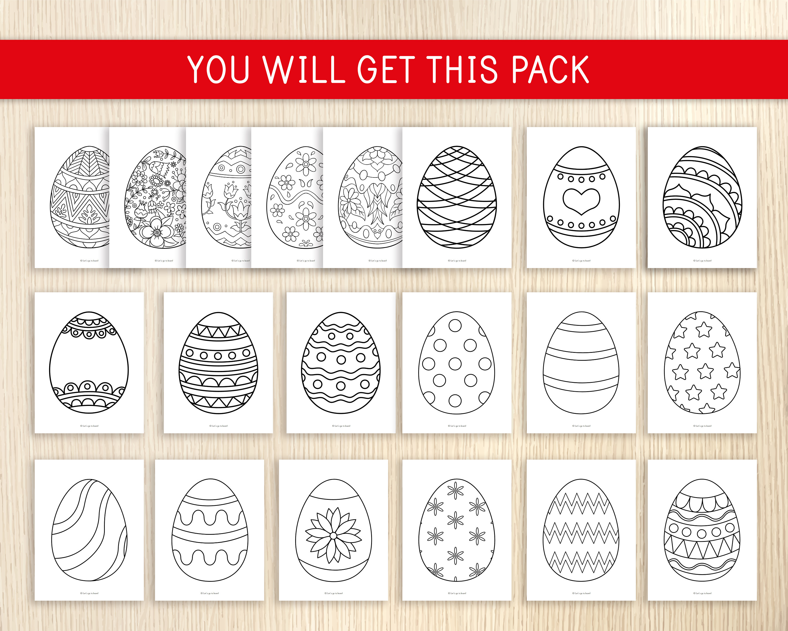 Easter Egg Coloring Pages, 40 Coloring Sheets, Easter Kids Activity ...