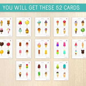 Ice Cream Matching Activity, 52 Puzzles, Popsicles, Toddler & Preschool ...