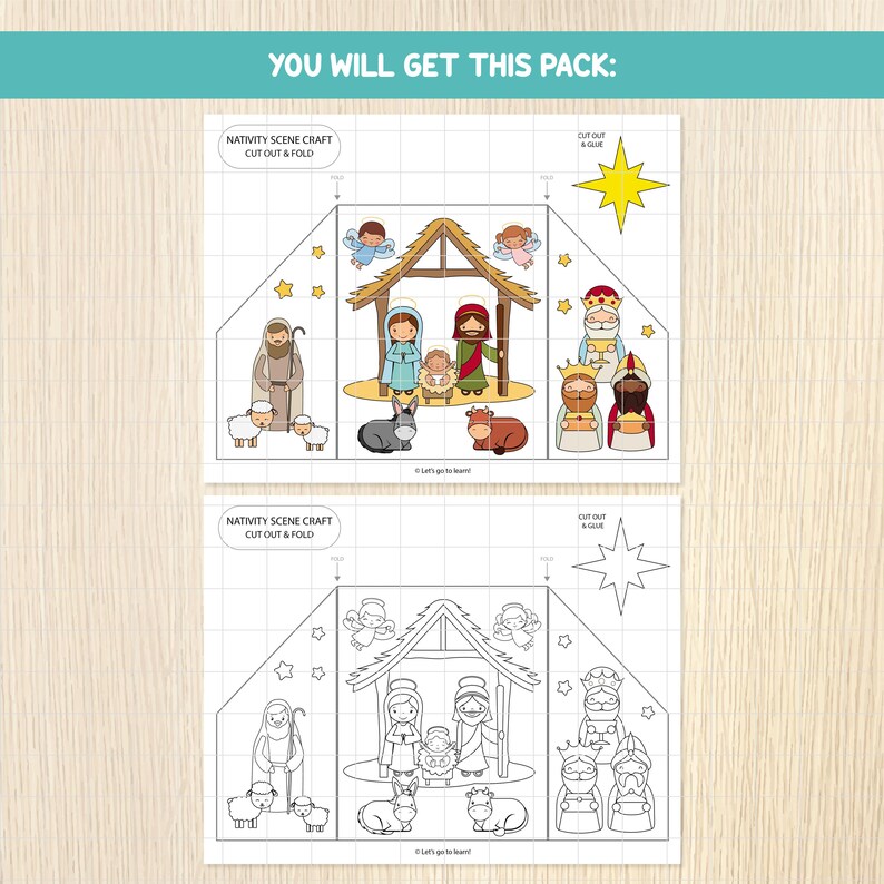 Nativity Scene Craft – Printable Christmas Nativity Diorama – Christmas ...