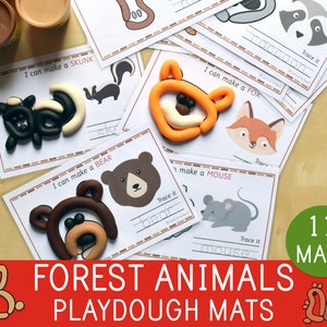 Forest Animals Playdough Mats, Play Dough Activities, Preschool ...