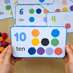 Counting and Color Activity With Pompoms, Numbers 1-10, Matching Colors ...
