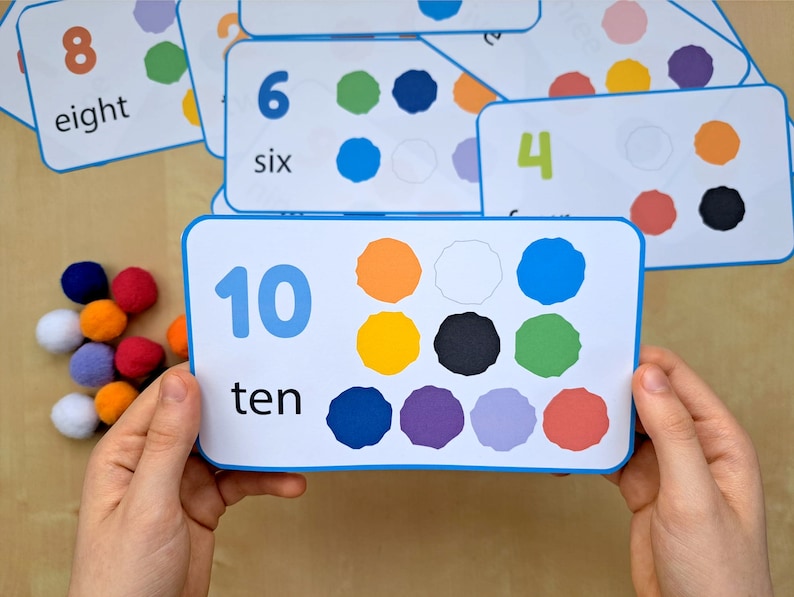 Counting and Color Activity With Pompoms, Numbers 1-10, Matching Colors ...