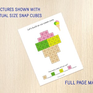 Summer Snap Cubes Mats, Connecting Cubes Task Cards, Preschool ...