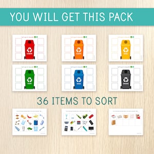 Waste Sorting Activity Bundle, Printable Activity, Computer Game, 6 ...