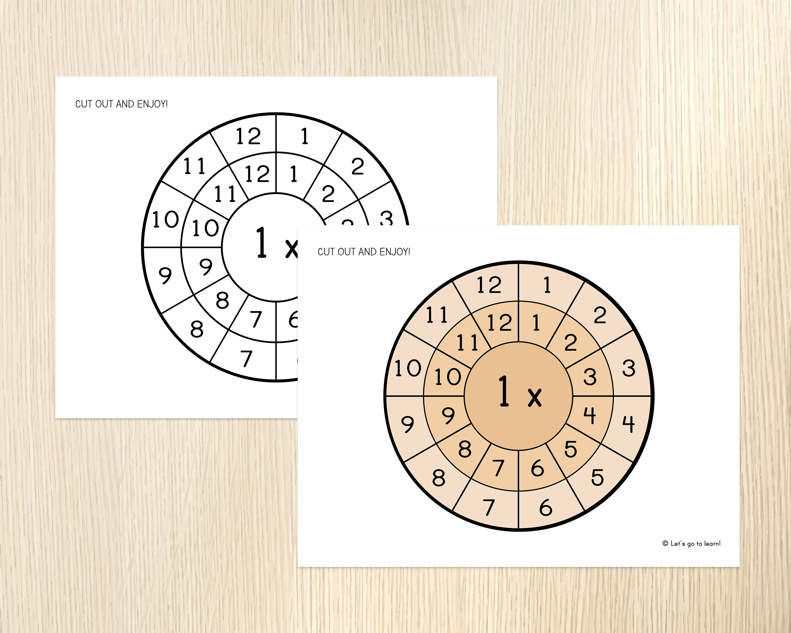 Multiplication Wheels and Worksheets, 1 to 12 Times Tables, Math ...