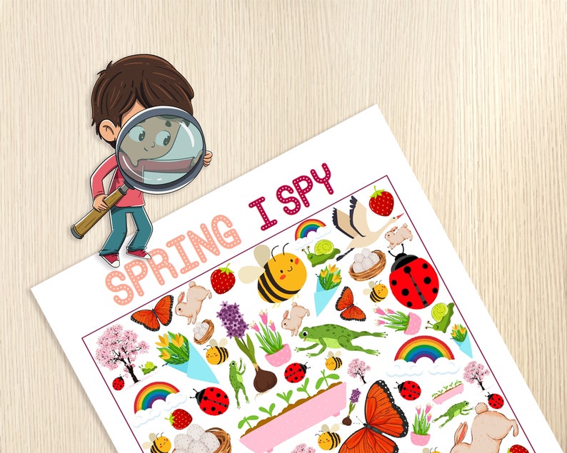 Spring I Spy 2 Printable Games Look and Find Counting Game - Etsy