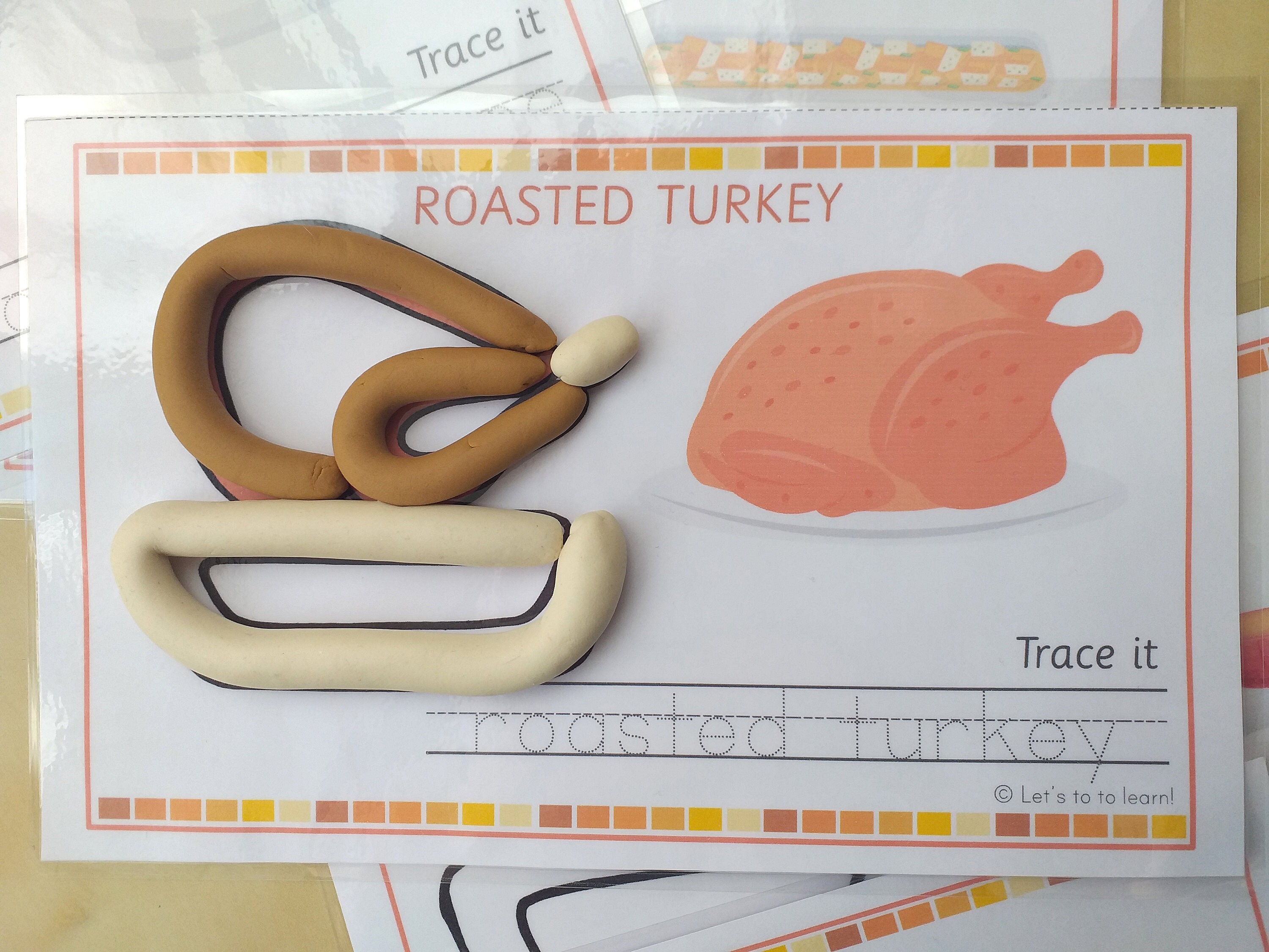 Thanksgiving Feast Playdough Mats, Play Doh Activity, Fall, Autumn ...
