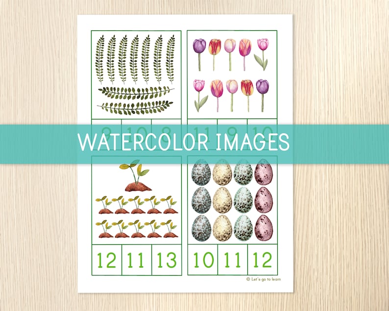 Spring Count & Clip Cards, Numbers 1-20, Counting Cards Game ...