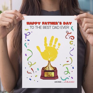 Father's Day Handprint Craft, Trophy for Dad, Daddy Gift, Keepsake Gift ...