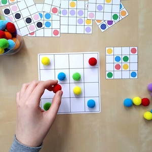 Pom Pom Patterns for Kids – Color Matching Activity for Toddlers – Fine ...