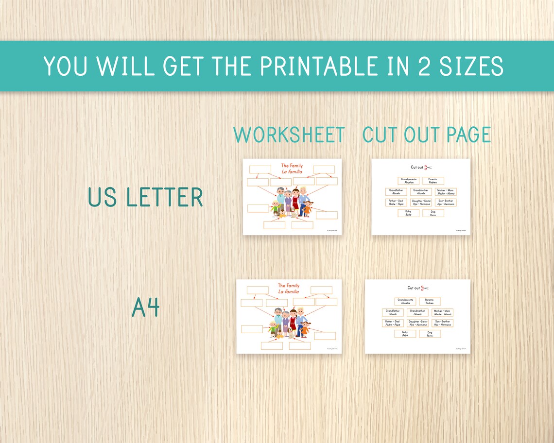 The Family-la Familia, English-spanish Matching Game, Bilingual, Busy ...