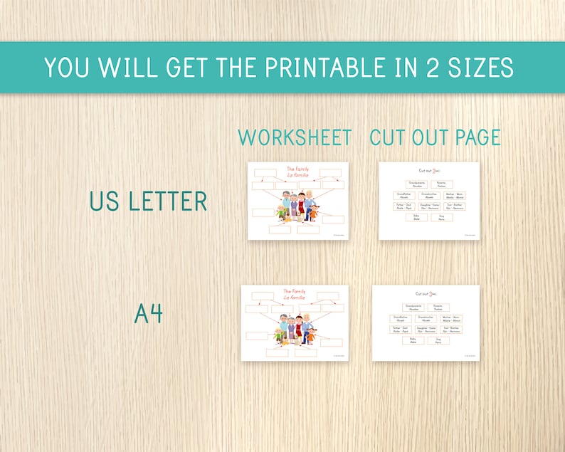 The Family-la Familia English-spanish Matching Game | Etsy