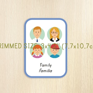 English & Spanish Family Flashcards, Bilingual Cards, Set of 19 ...