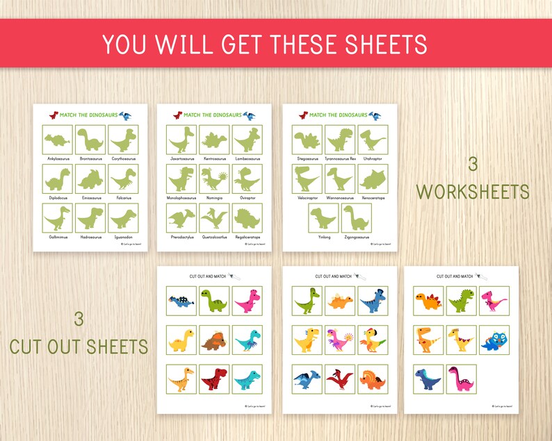 Dinosaur Shadow Matching Game Toddler Preschool Activity - Etsy