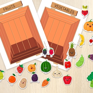 Fruits & Vegetables Sorting Activity - Preschool Worksheets - Toddler ...