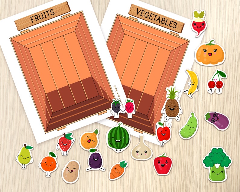 Fruits & Vegetables Sorting Activity - Preschool Worksheets - Toddler ...