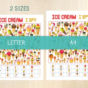 Ice Cream & Popsicle I Spy - Seek and Find - Look and Find - 2 Party ...