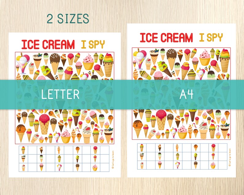 Ice Cream & Popsicle I Spy Seek and Find Look and Find 2 - Etsy