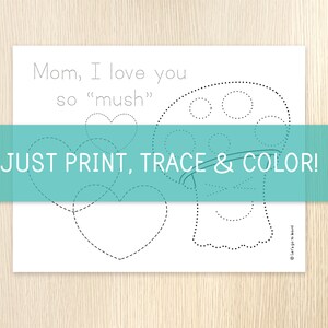 Mother's Day Tracing Activities, Trace & Color Worksheets, Greeting ...