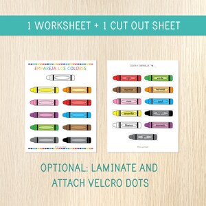 Colors Matching Game in SPANISH - Toddler & Preschool Activity - Pre-k ...