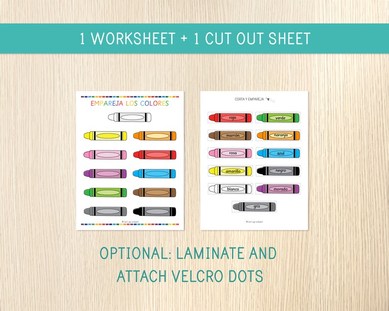 Colors Matching Game in SPANISH Toddler and Preschool - Etsy