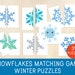 Winter Matching Game, Snowflakes Puzzles, Matching Activity, Toddler ...