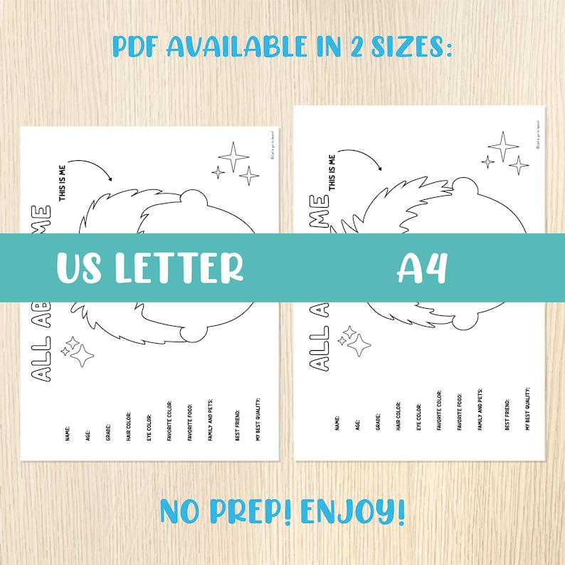 All About Me Face Templates - Printable Worksheets - Fun Self Portrait ...