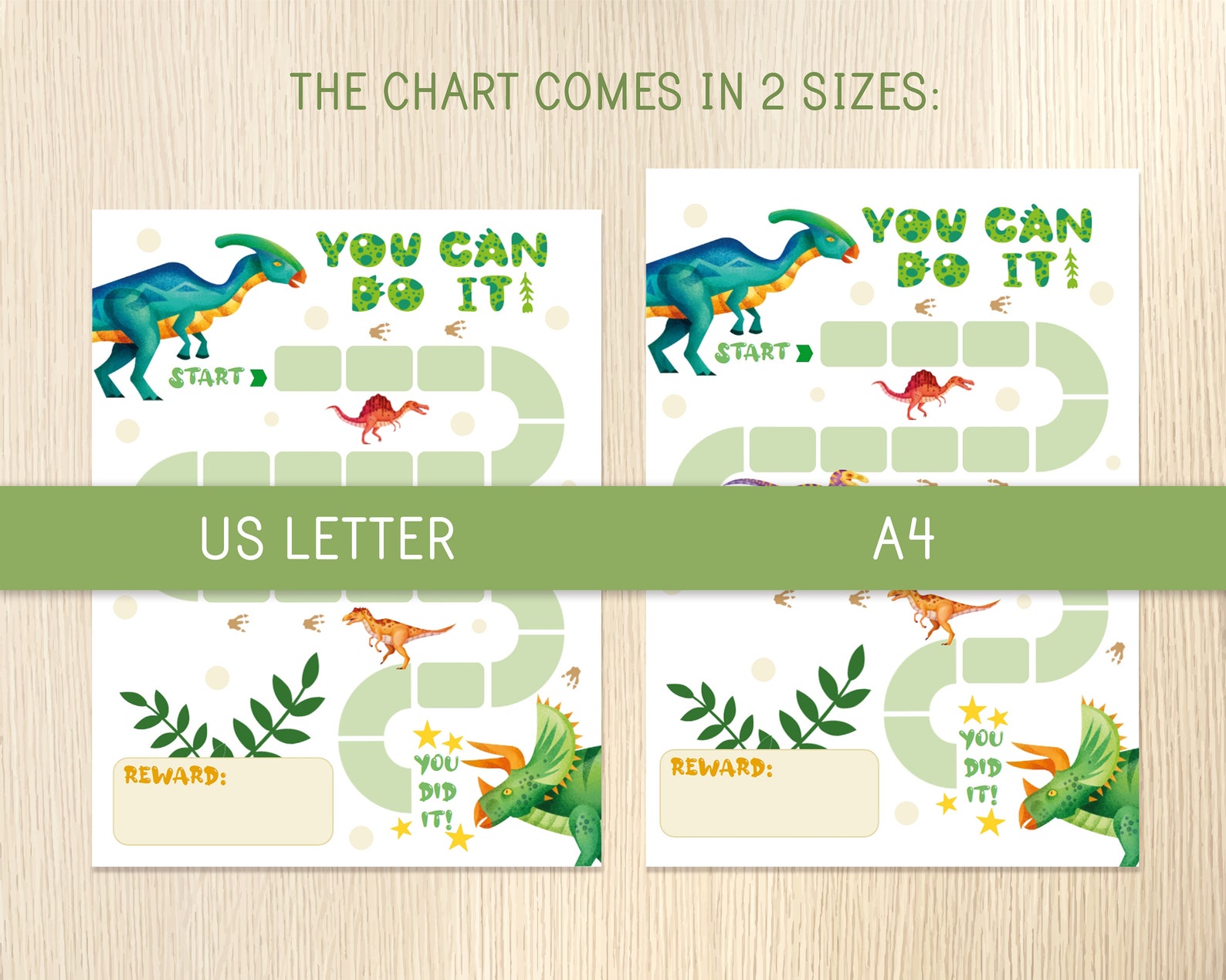 Dinosaur Reward Chart, Sticker Chart, Toddler, Preschool Kids, Letter ...