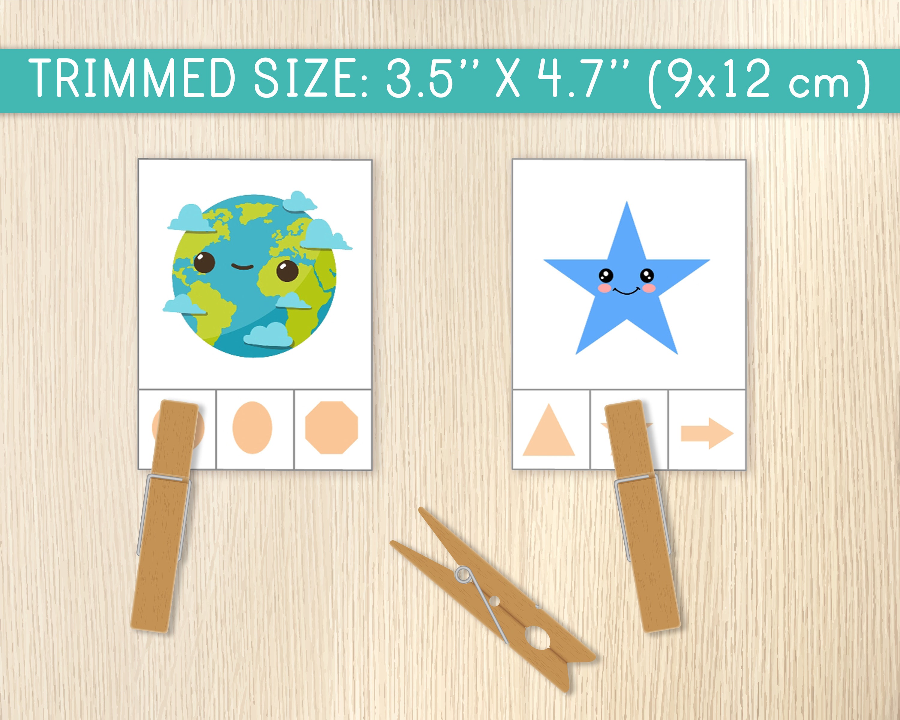 Shapes Clip Cards - Shapes Matching Activity - Toddler, Preschool ...