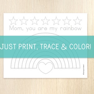 Mother's Day Tracing Activities, Trace & Color Worksheets, Greeting ...