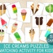 Ice Cream Matching Activity, 52 Puzzles, Popsicles, Toddler & Preschool ...