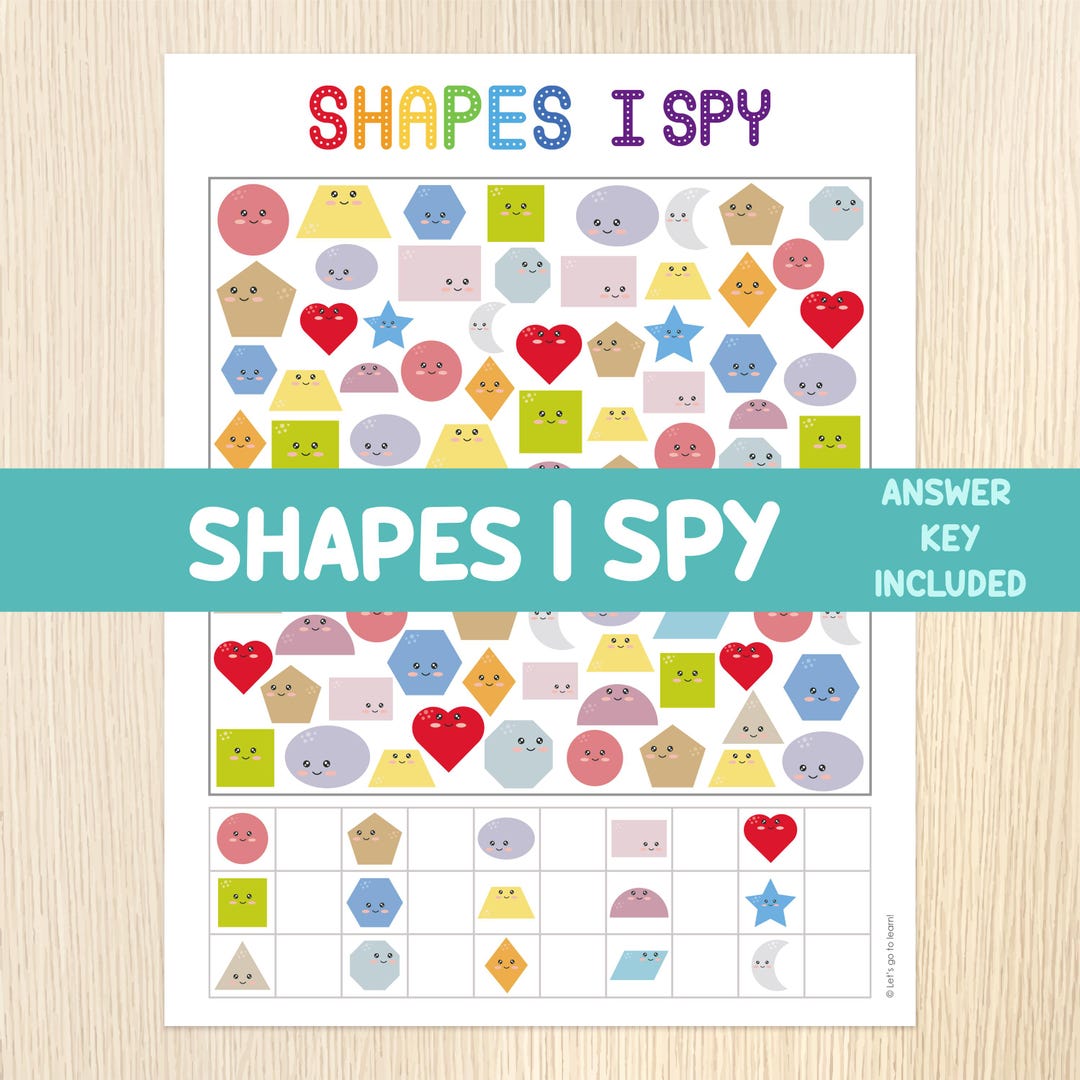 Shapes I Spy Game, Counting Activity, Look & Find Printable Game ...