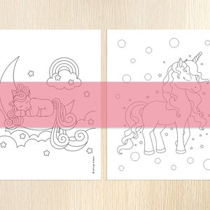 Unicorn Coloring Pages, 50 Printable Coloring Sheets, Unicorn Birthday ...