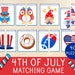 4th of July Matching Activity for Kids - USA Independence Day Party ...