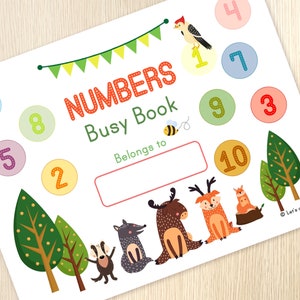 Numbers Busy Book - Toddler, Preschool Learning Binder - Preschool Busy ...