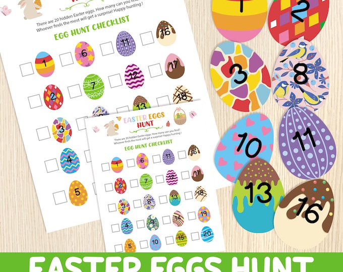 Easter Egg Hunt Game - Indoor/outdoor Treasure Hunt - Easter Activity ...